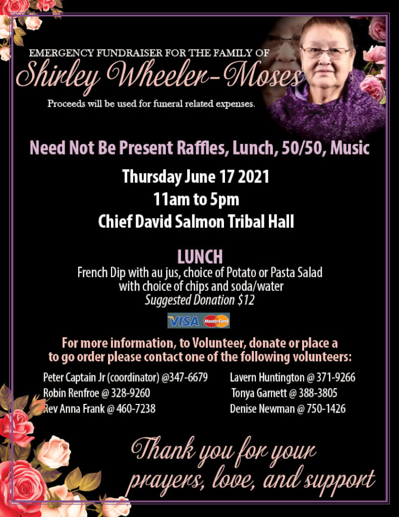 Fundraiser for family of Shirley Wheeler-Moses – Tanana Chiefs Conference