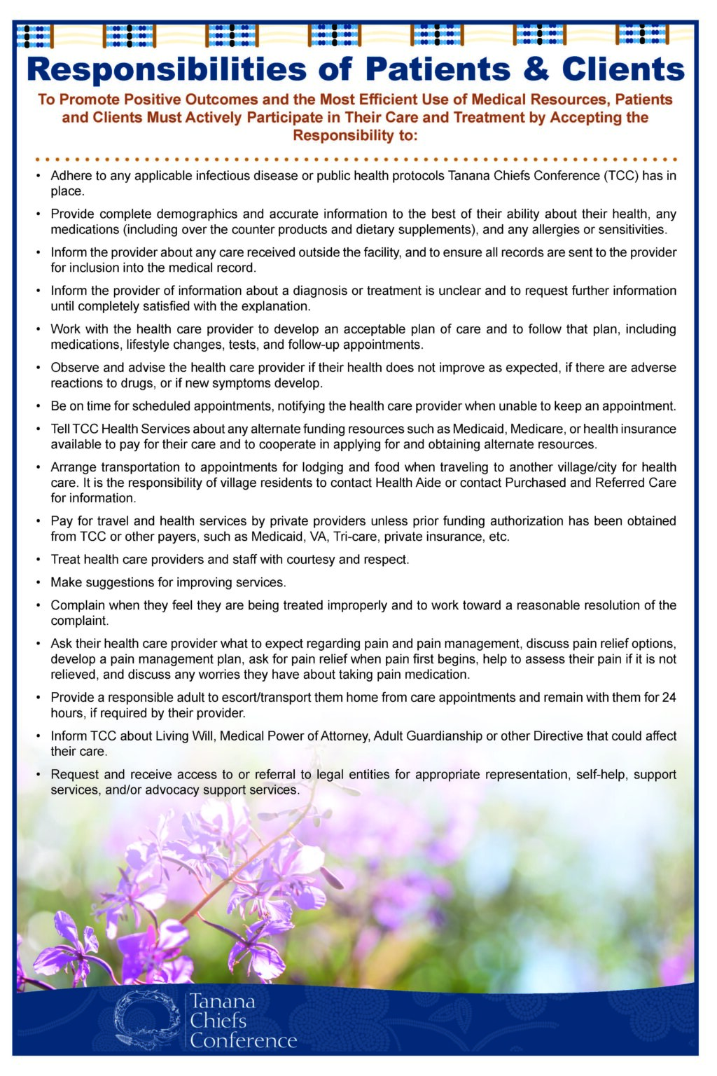 Rights of Patient & Clients – Tanana Chiefs Conference