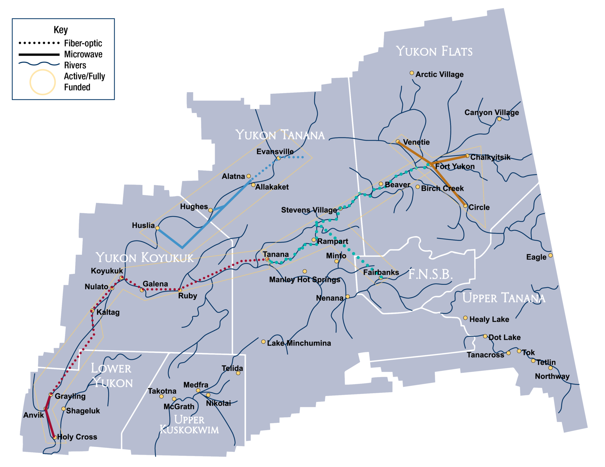 TCC Broadband Service Map – Tanana Chiefs Conference